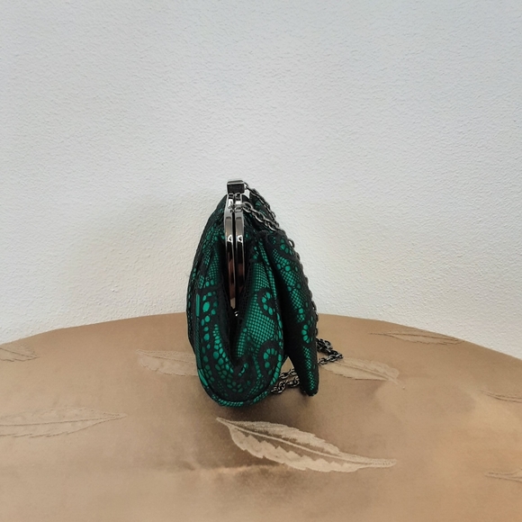 Glint | Bags | Glint Emerald Green And Black Lace Bag Nwot | Poshmark